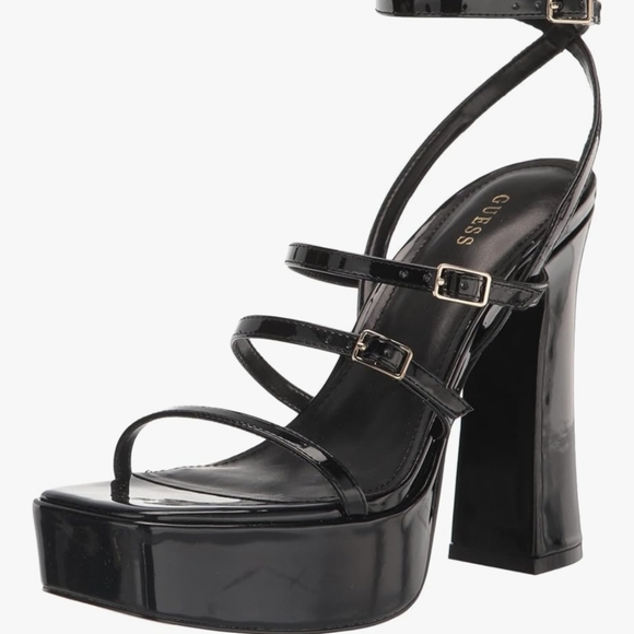 Guess | Shoes | Guess Womens Black Strappy Platform Heels | Poshmark